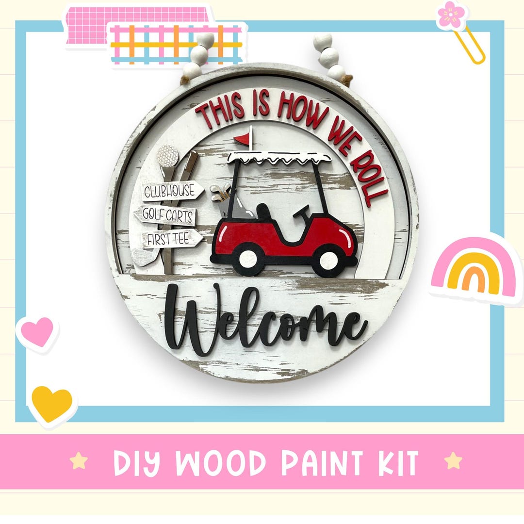 Golf Welcome Sign Insert: DIY Front Door Decor (105 Inch) - Etsy