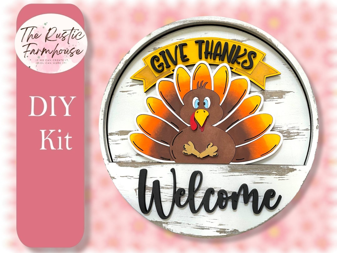 Give Thanks Insert for Welcome Sign, DIY Door Decor, 11 Inch Door ...