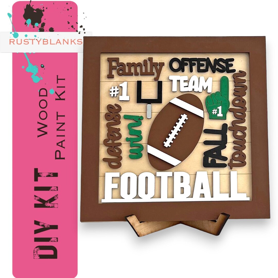 Football Framed Word Collage Sign and Stand - Etsy