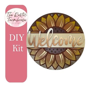 Fall Welcome Sunflower Door Hanger DIY Wooden Blank Kit - Etsy