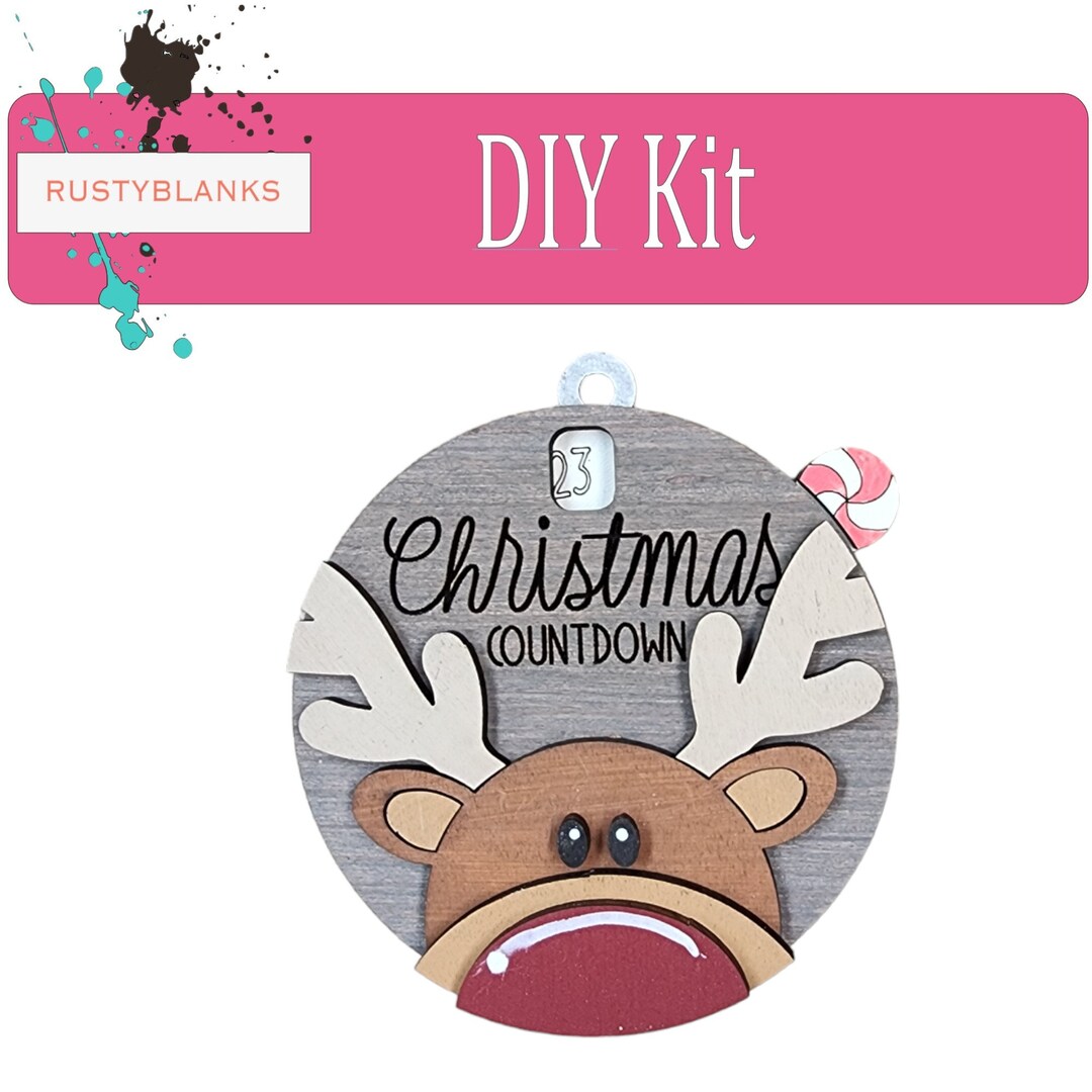 3d Reindeer Christmas Countdown Ornament , :peppermint Lever Sliding ...