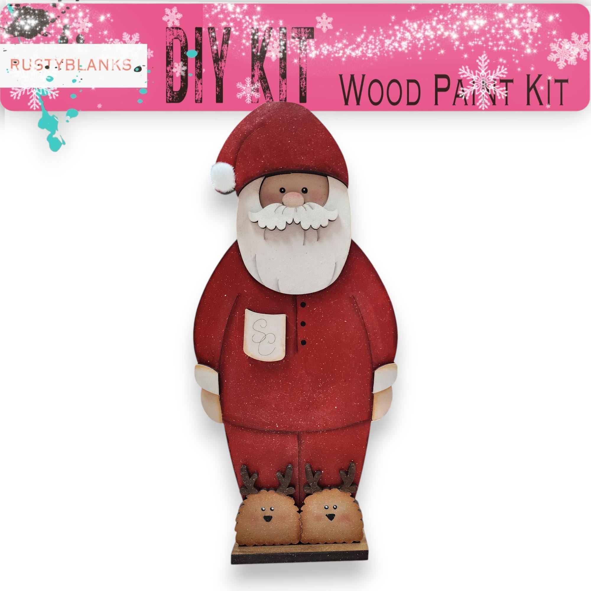 DIY Santa and Mrs Claus Shelf Sitters - Wood Paint Kit - Etsy