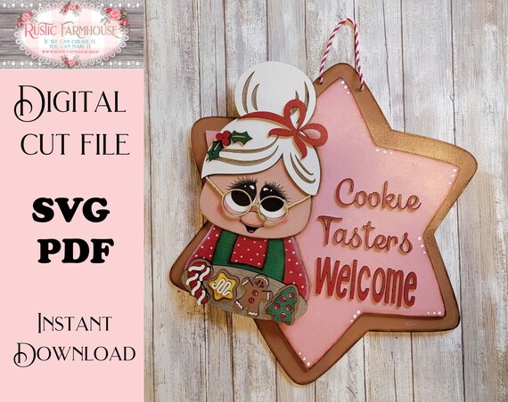 Mrs Claus Cookie Tasters Welcome Christmas Front Door Hanger - Etsy