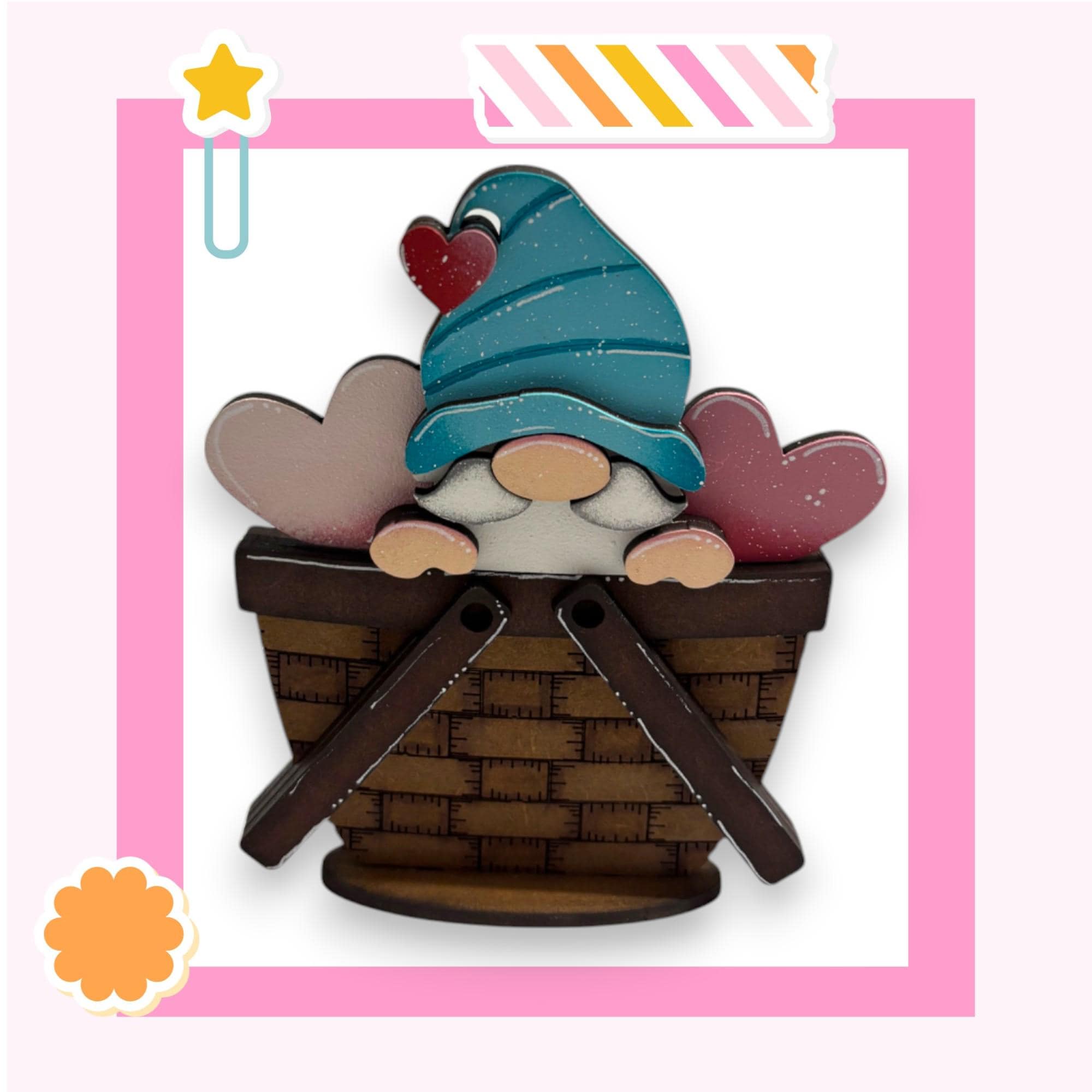 Valentine Gnome Insert for the Flower Basket DIY Kit, Love the Gnome ...