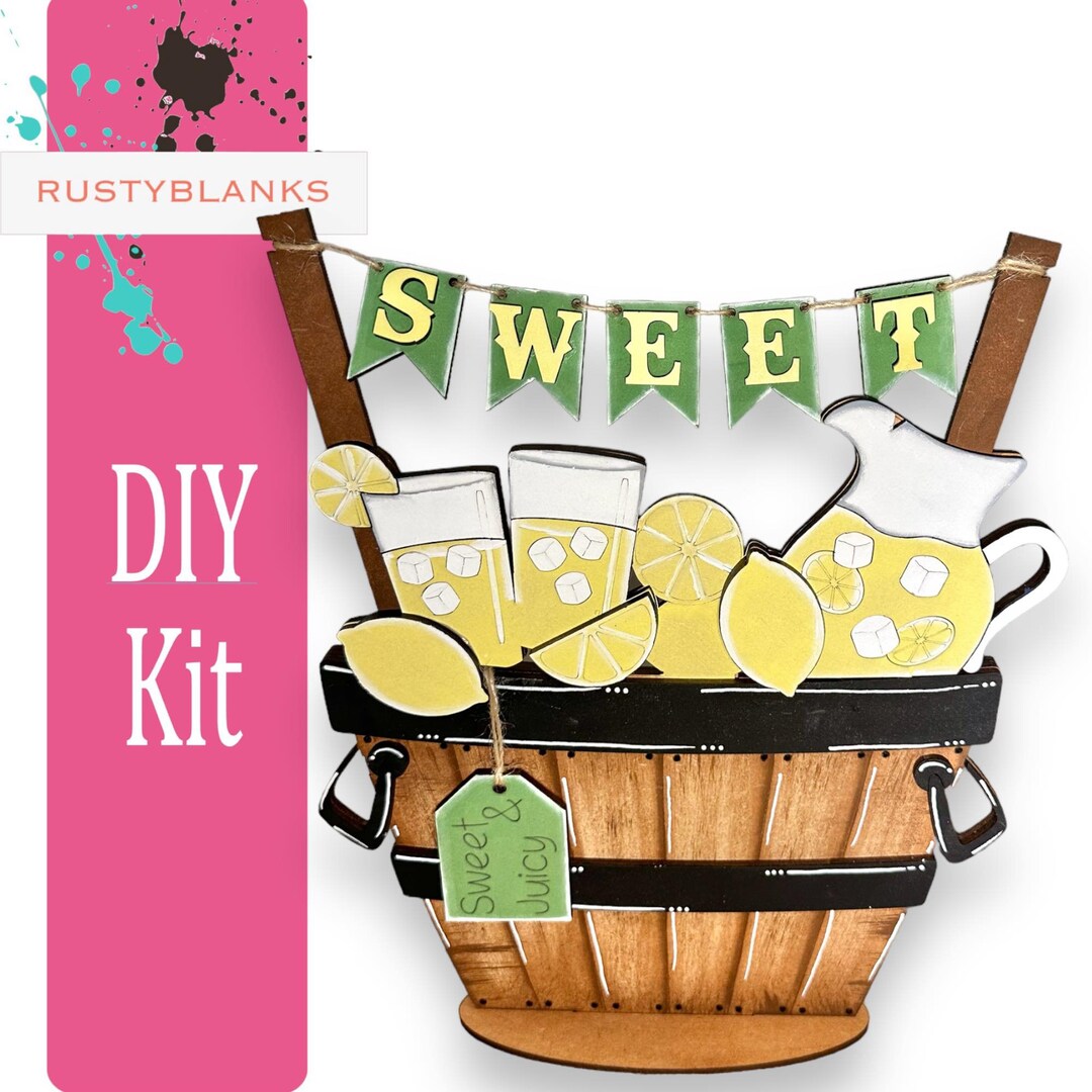 DIY Sweet Lemonade Wood Basket Insert: Painting Craft Kit - Etsy