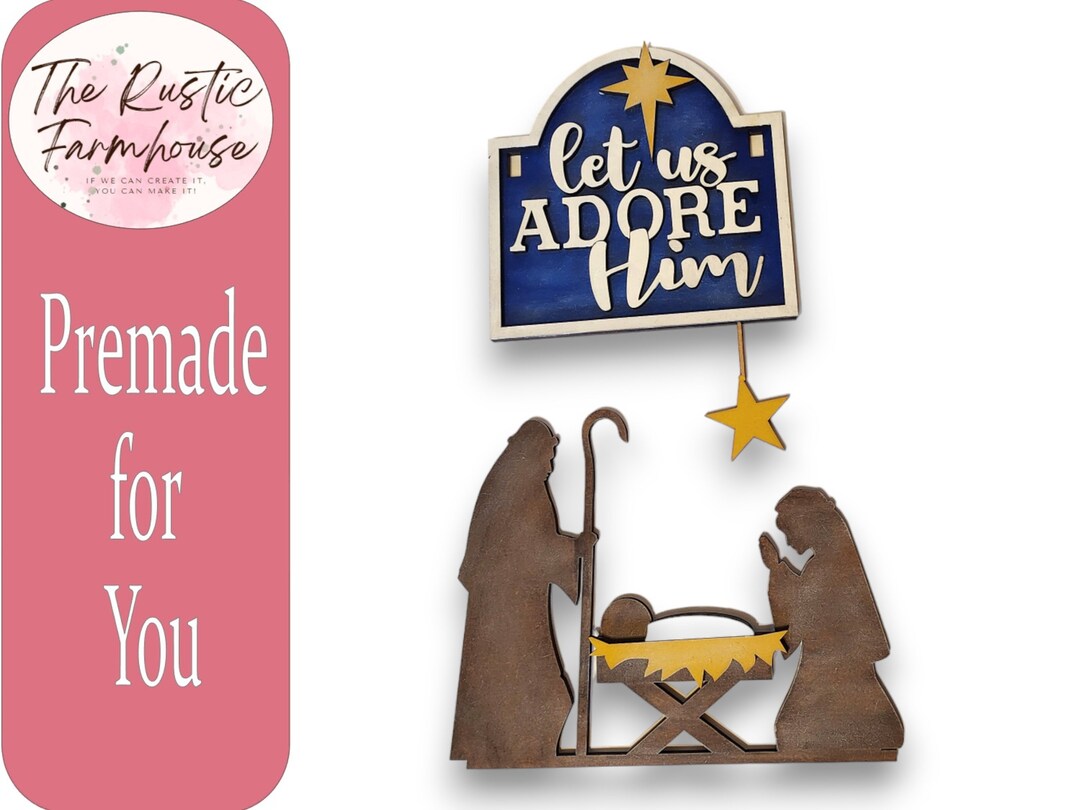 Let Us Adore Him Sign and Insert for Our Mini Interchangeable Posts - Etsy