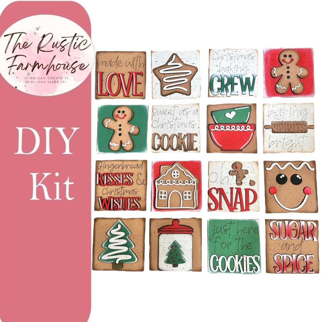 Mini Interchangeable Gingerbread Christmas Mini Tiles DIY Kit - Etsy