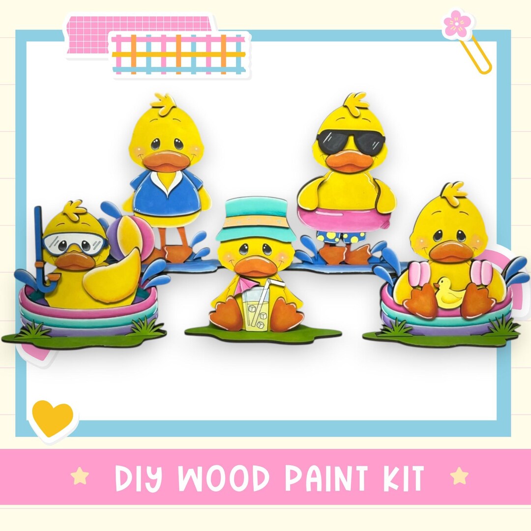 DIY Summer Duck Shelf Sitters – Paintable Wood Kit With Stand - Tiered ...