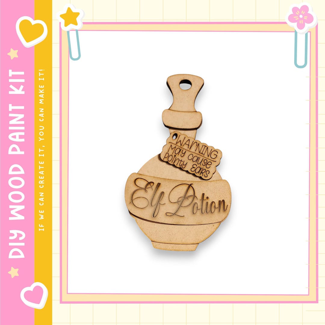 Elf Potion Ornament, Funny Christmas Ornament, DIY Wood Paint Kit - Etsy