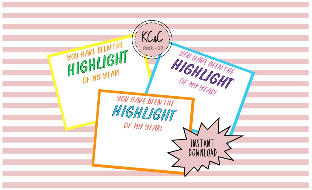 Instant Download - Printable - End of Year Gift - Class Present - Pun ...