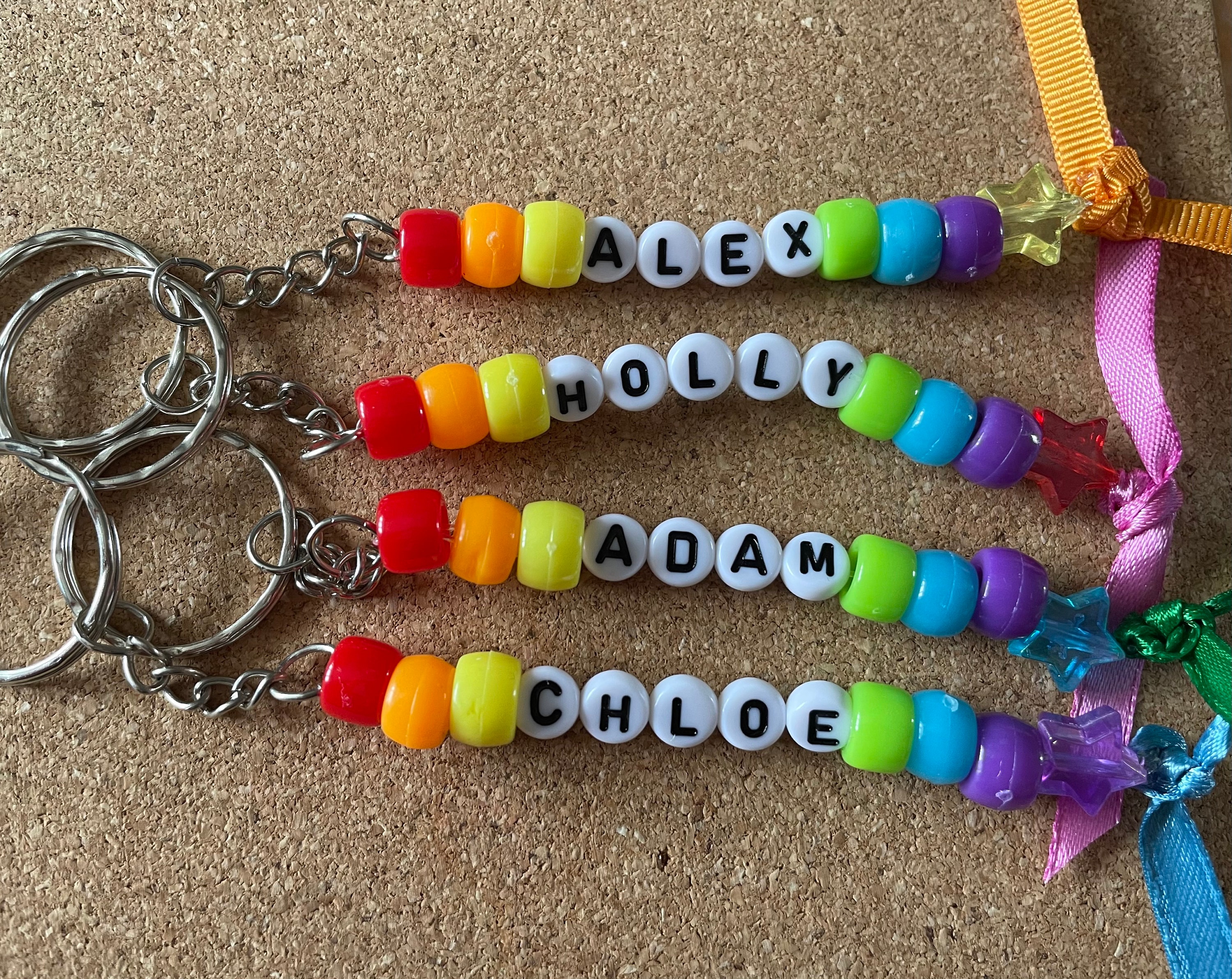 Personalised Bead Keyrings End of Year Gifts Party Favours Children's ...