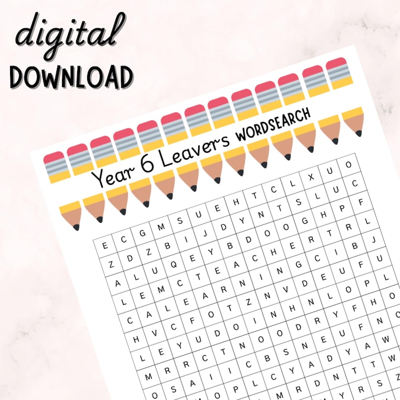Year 6 Leavers Wordsearch - Digital Download - Leavers 2025 ...