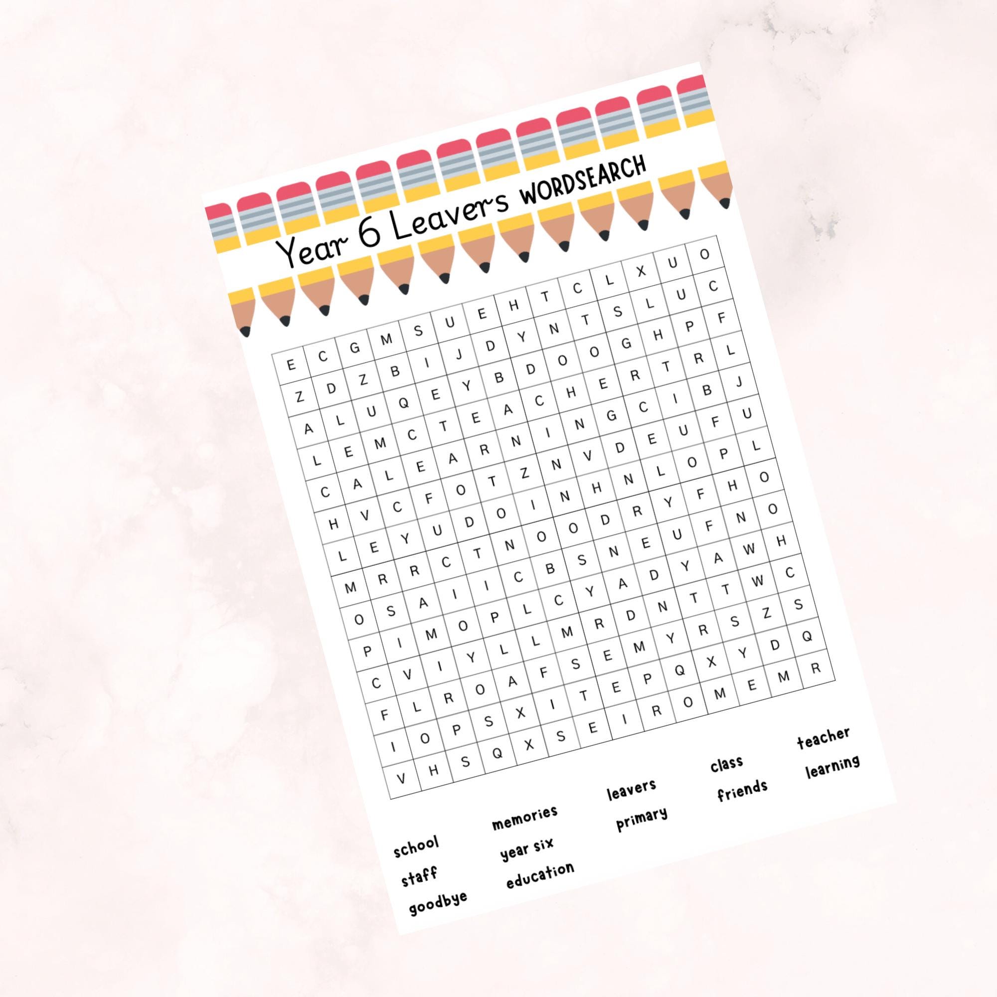 Year 6 Leavers Wordsearch - Digital Download - Leavers 2025 ...