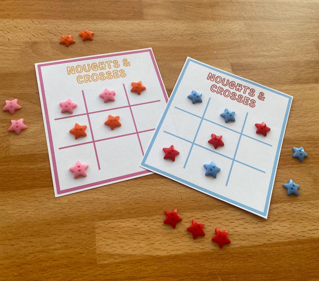 Noughts & Crosses - Tic Tac Toe - Coloured Stars - Fun Puzzle - Etsy
