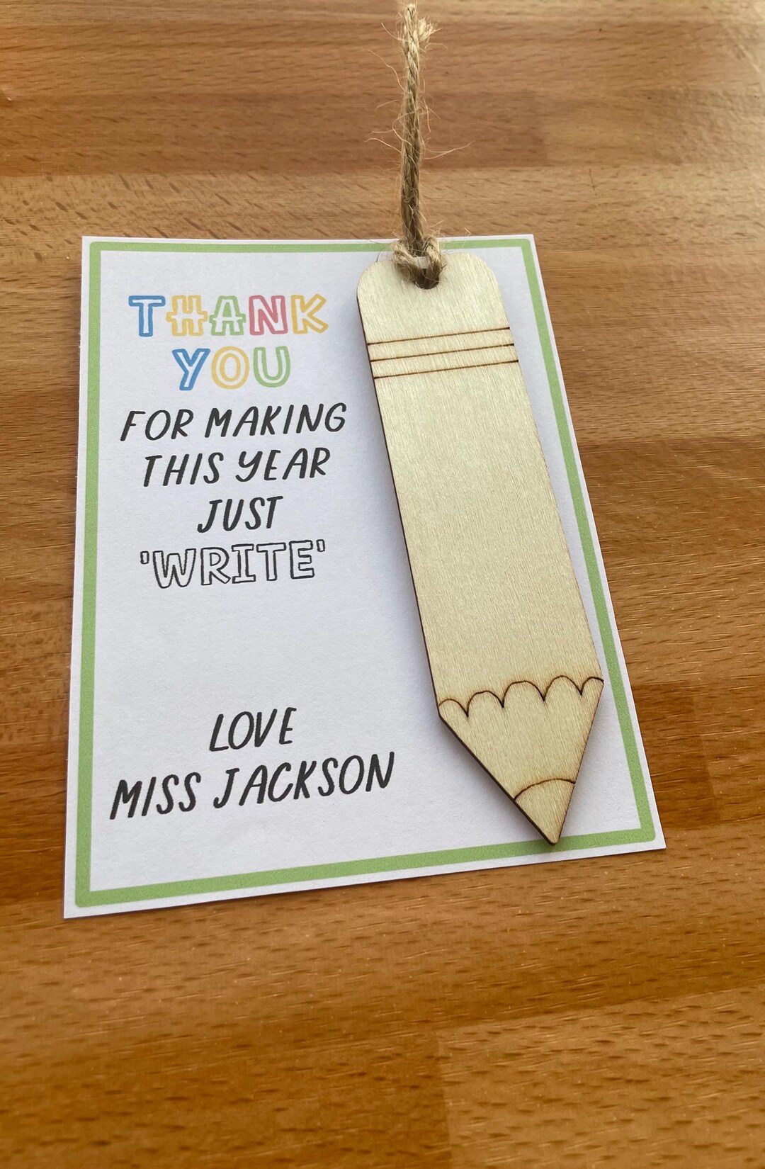 Wooden Pencil Bookmarks - Colour in Gift - Leavers Gifts - Thank You ...