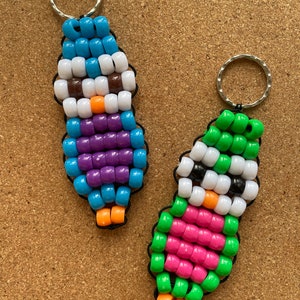 Colourful Beaded Keyrings Pony Bead Keychains Cute Designs Owl Cupcake ...