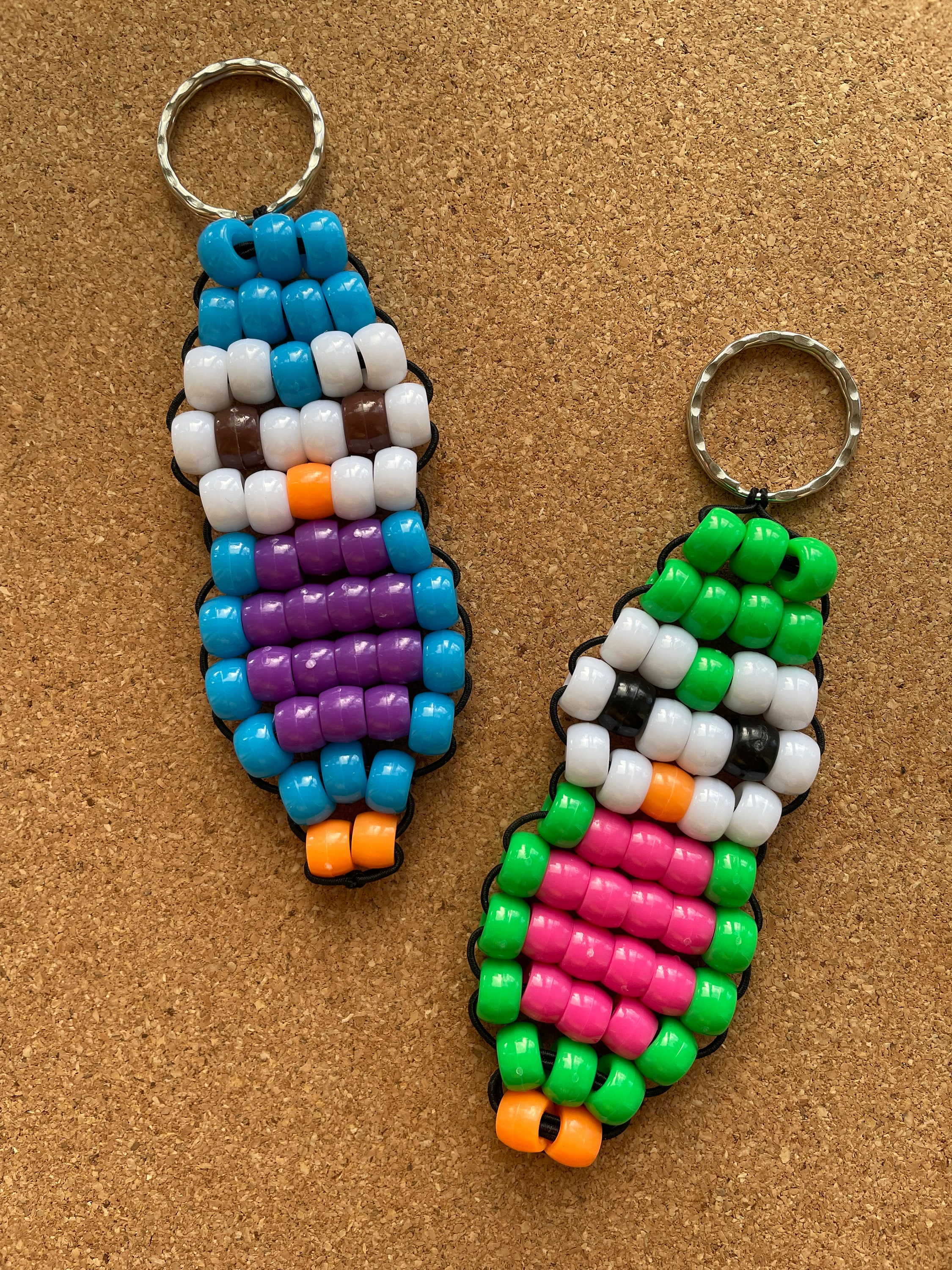 Cute Bead Keyrings Pony Bead Keychains Owl Cupcake Watermelon - Etsy