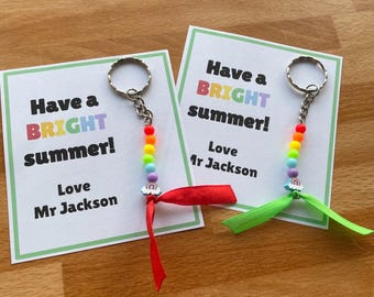 Star Keyrings - Rainbow Star Keychains - Leavers Gifts - Thank You ...