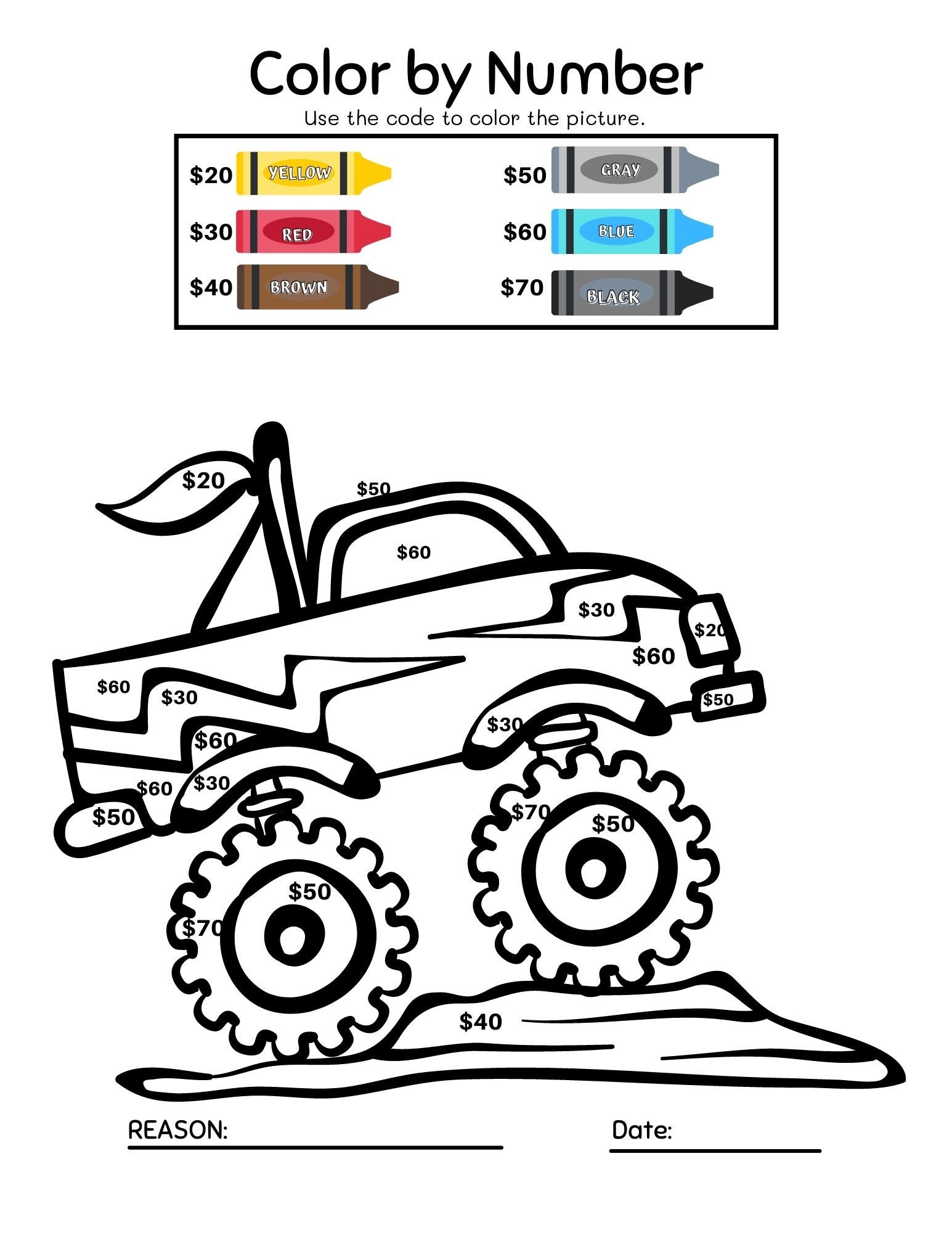 Color by Number SAVINGS CHALLENGES for ADULTS - Etsy