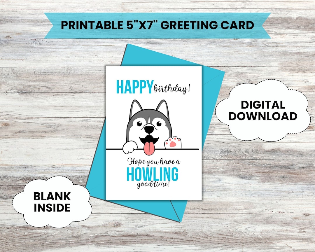 Printable Dog Birthday Card Printable Graduation Card Printable Dog ...