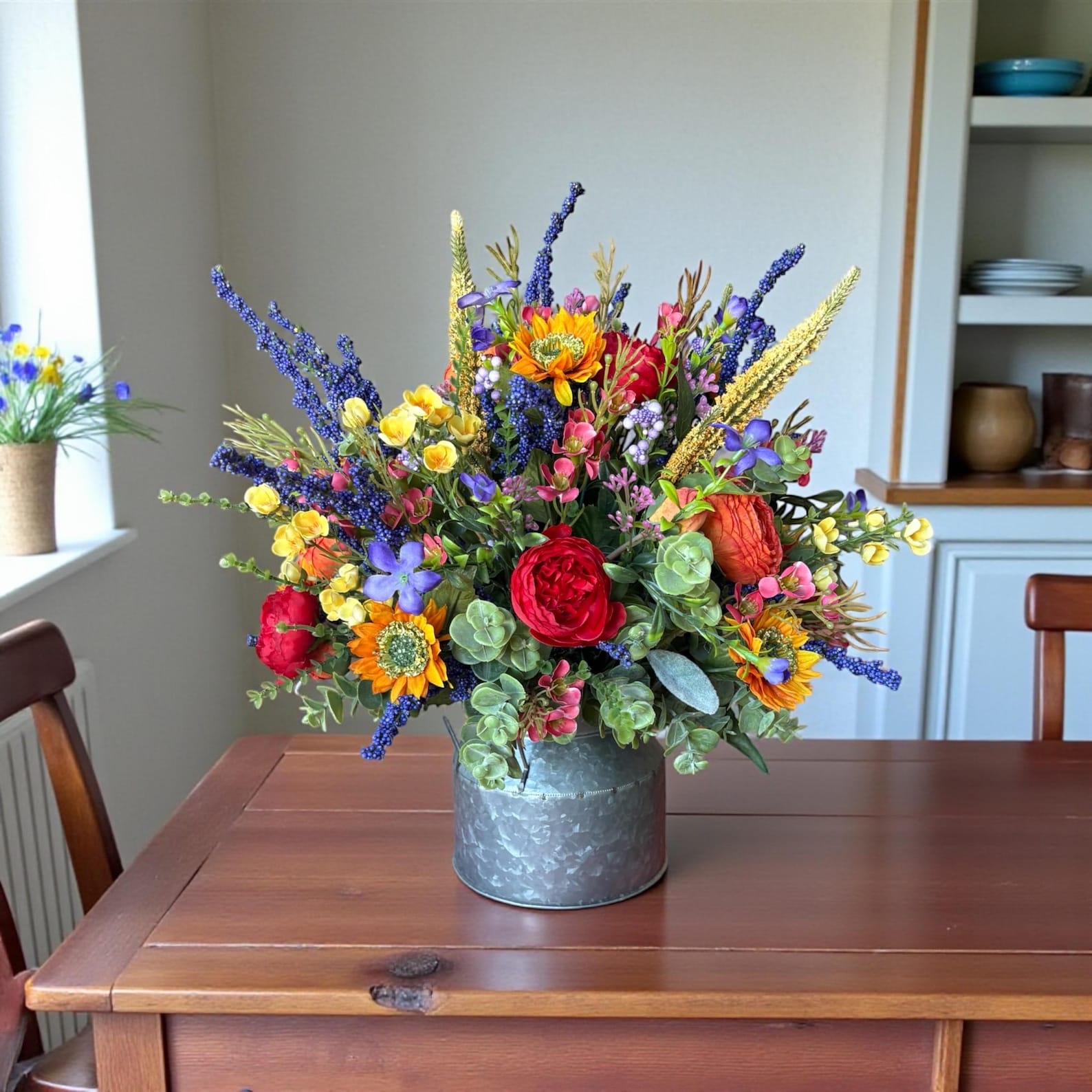 Vibrant Floral Table Centerpiece, Colorful Floral Arrangement - Etsy