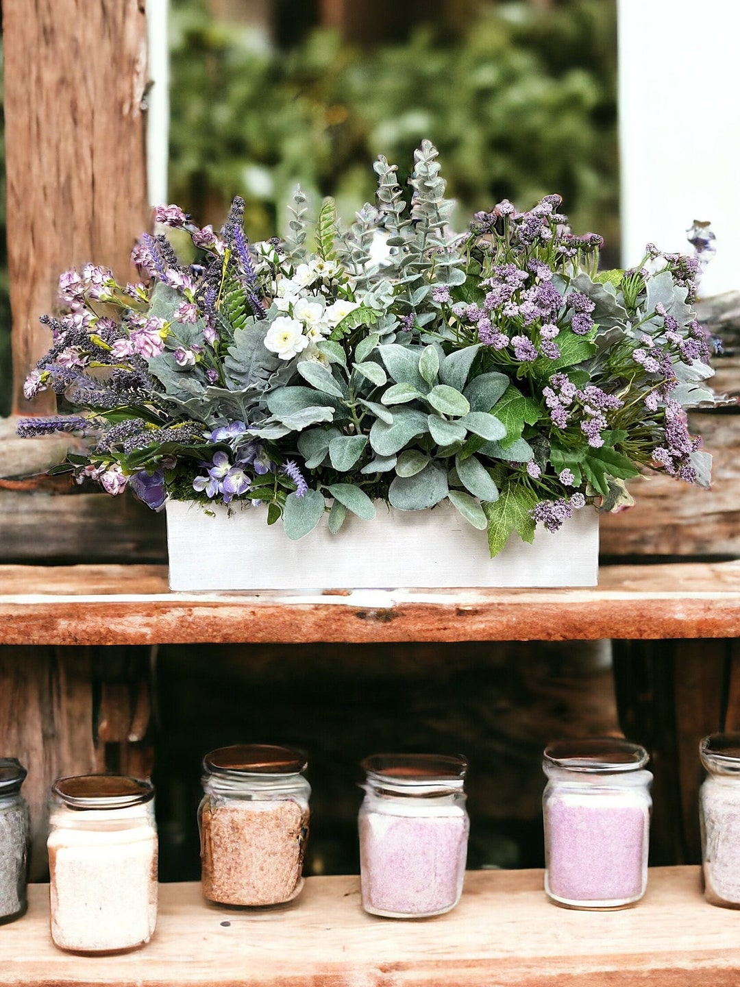 Large Rectangular Lavender Farmhouse Table Top Centerpiece - Etsy