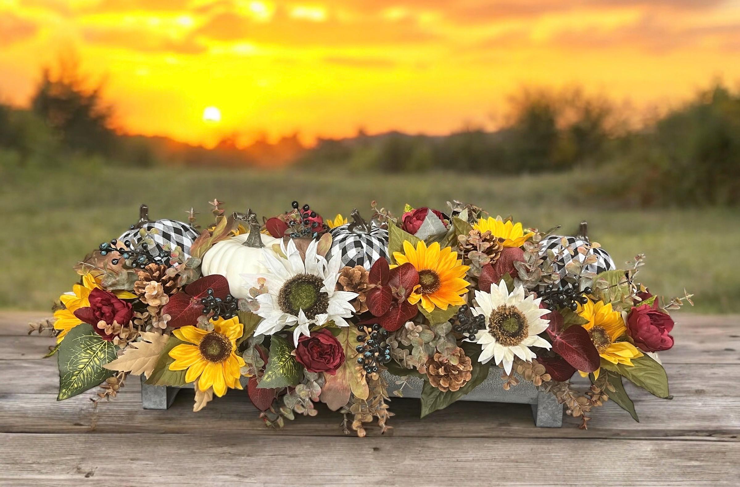 Buffalo Plaid Farmhouse Fall Table Centerpiece - Etsy