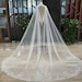 Flowy Bridal Cape With 3D Beads Plants, Soft Tulle Ivory Bridal Cape ...