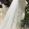 Bridal Veil With Fairy Blue Lace Floral Blue Flower Wedding Veil Soft ...