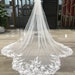 Irregular Mermaid Tail Bridal Veil, Cathedral Peony Flower Wedding Veil ...