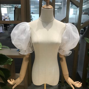 Bridal Puff Sleeves, Independent Removable Sleeves, Collarless ...