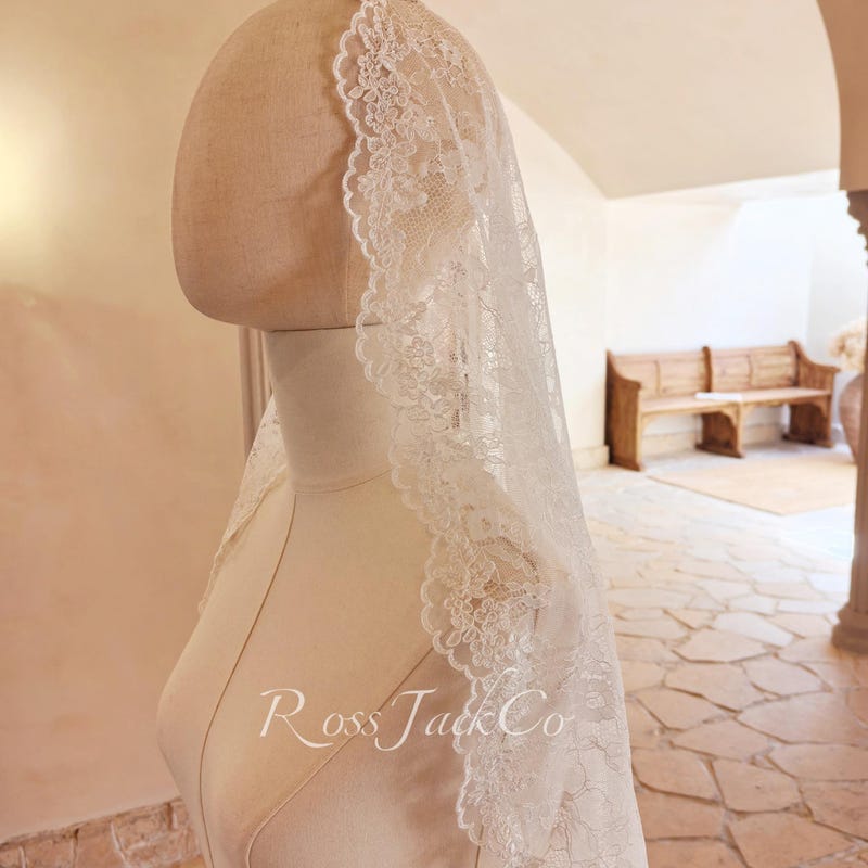 Ivory Full Lace Veil - Etsy