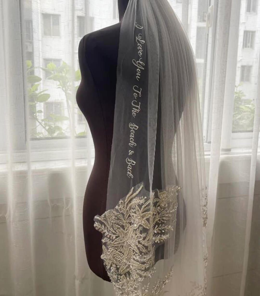 Adding Embroidery Wards to the Veil, Adding Hand Made Wedding Date ...