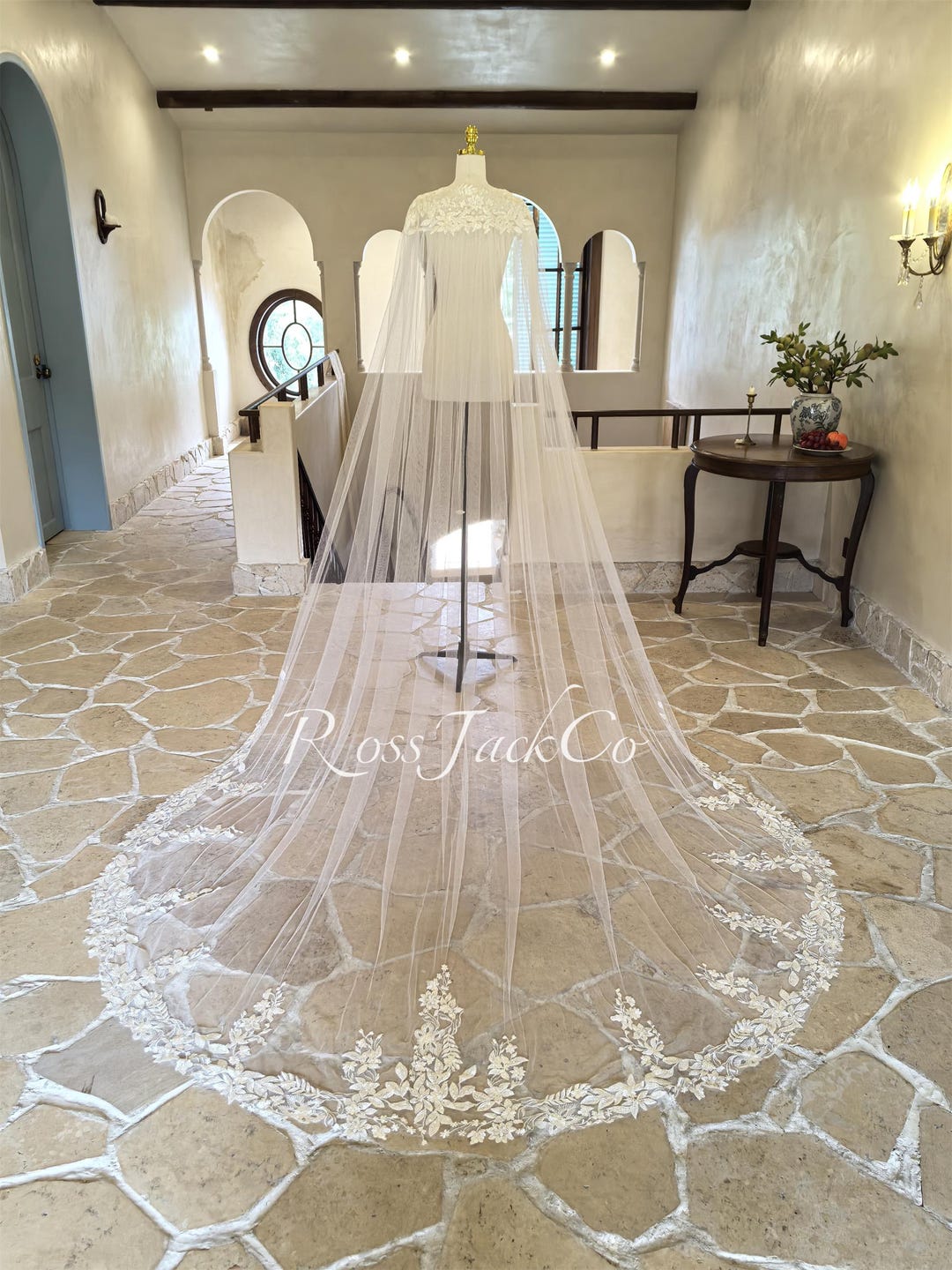 Wildflower Bridal Cape, Lace Flower Cape With Shoulders, Soft Tulle ...