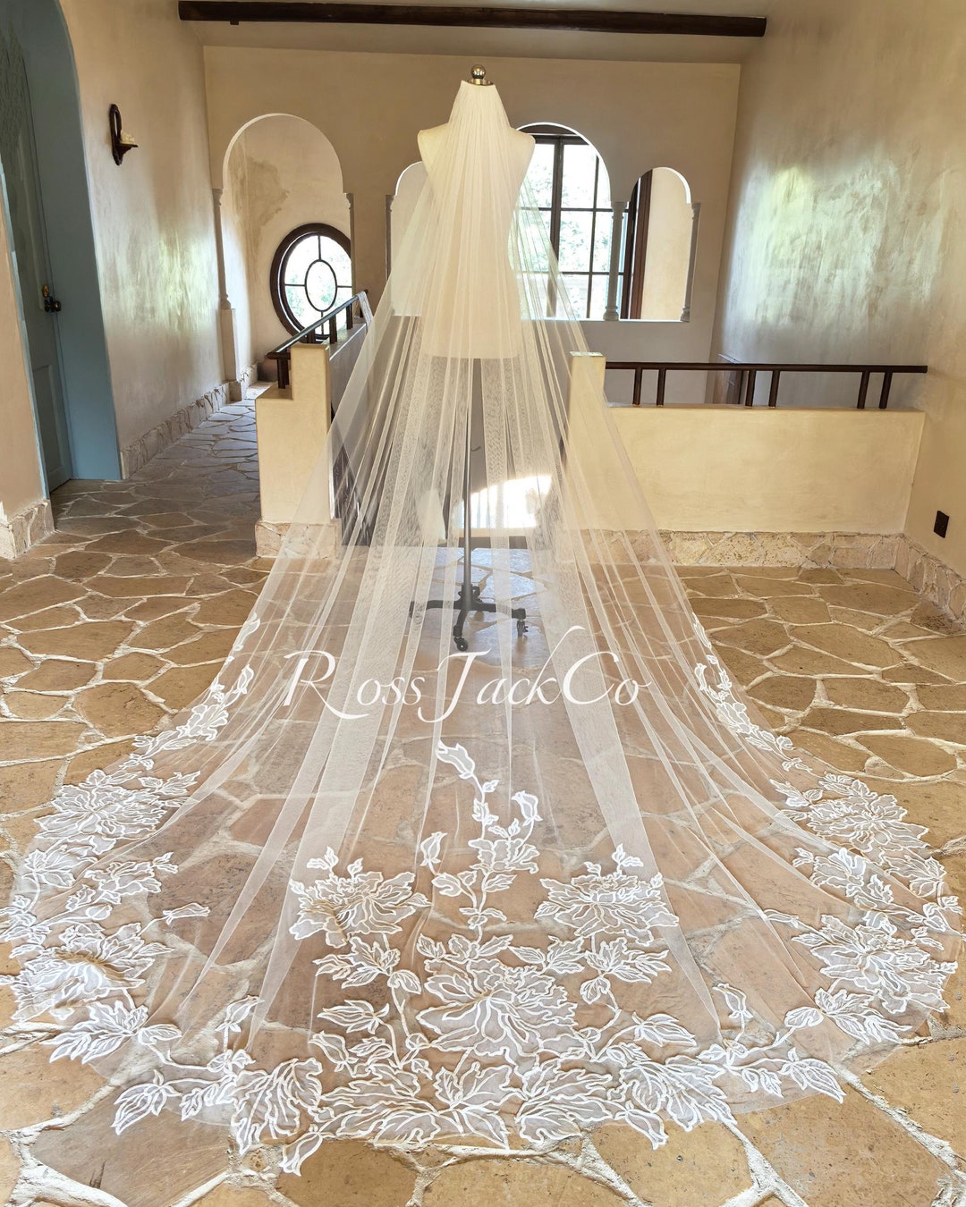 Large Organza Peony Flower Veil, Bridal Organza Flower, 1 Tier Long ...