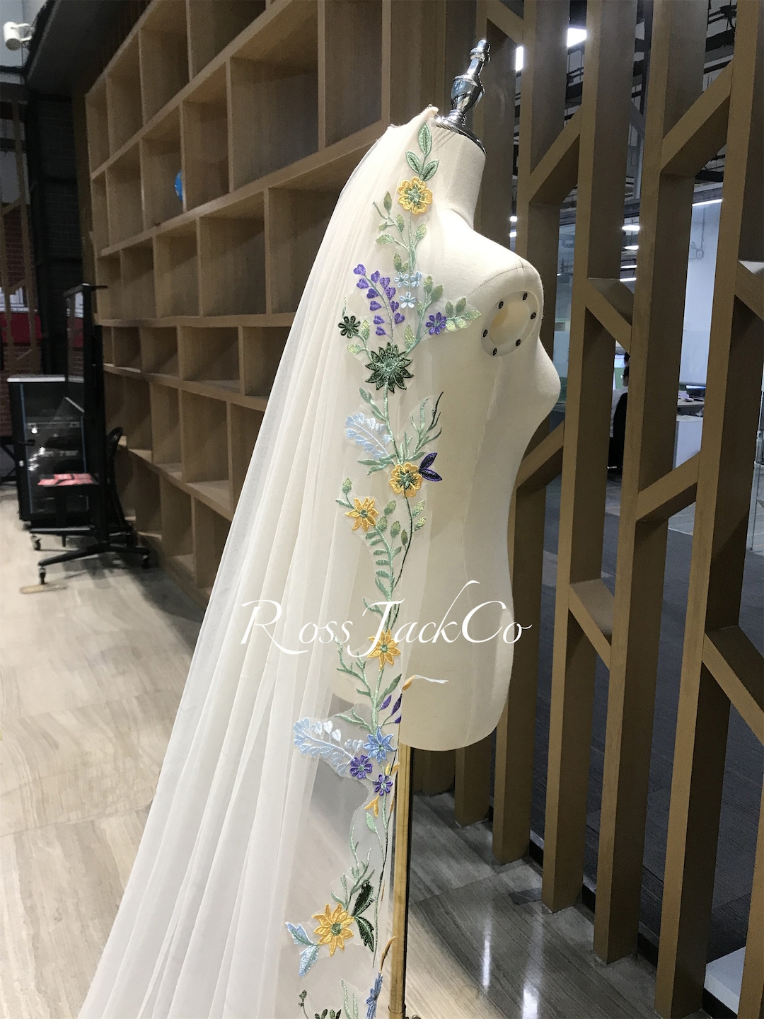 Colorful Wild Flower Wedding Veil, Super Fairy Colorful Lace Bridal ...