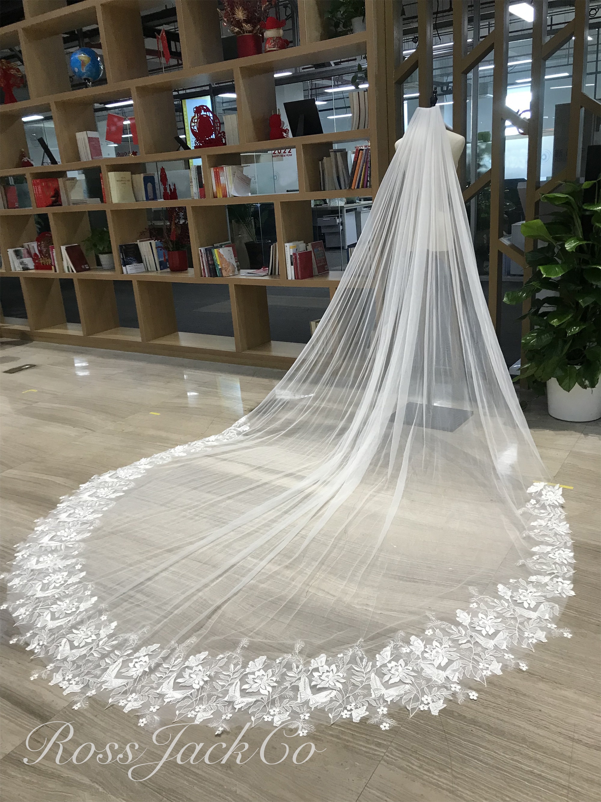 Butterfly Veil Wedding One Tier Veil With Soft Butterfly Lace - Etsy