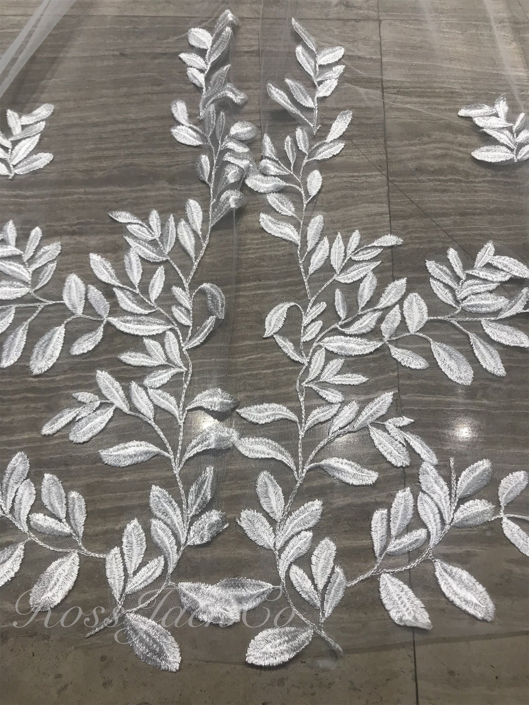 Elegant Embroidered Plants Veil Wedding Plant Leaves Bridal Veil Lace ...