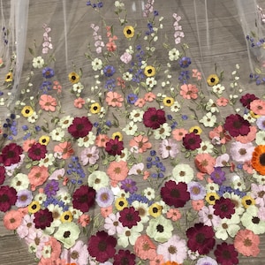 Colorful Flowers Bridal Cape, Fairy Lace Flower Wedding Cape, Soft ...