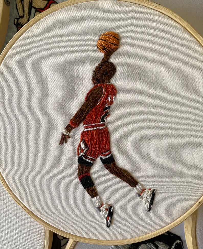 Michael Jordan Embroidery Art - Etsy
