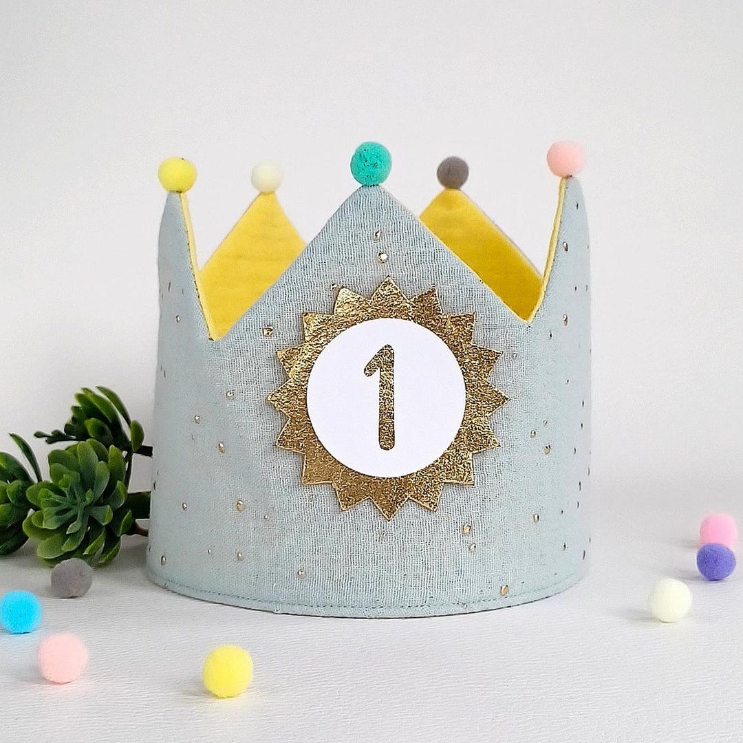 Geburtstagskrone Musselin Personalisiert | Birthday Crown Muslin ...