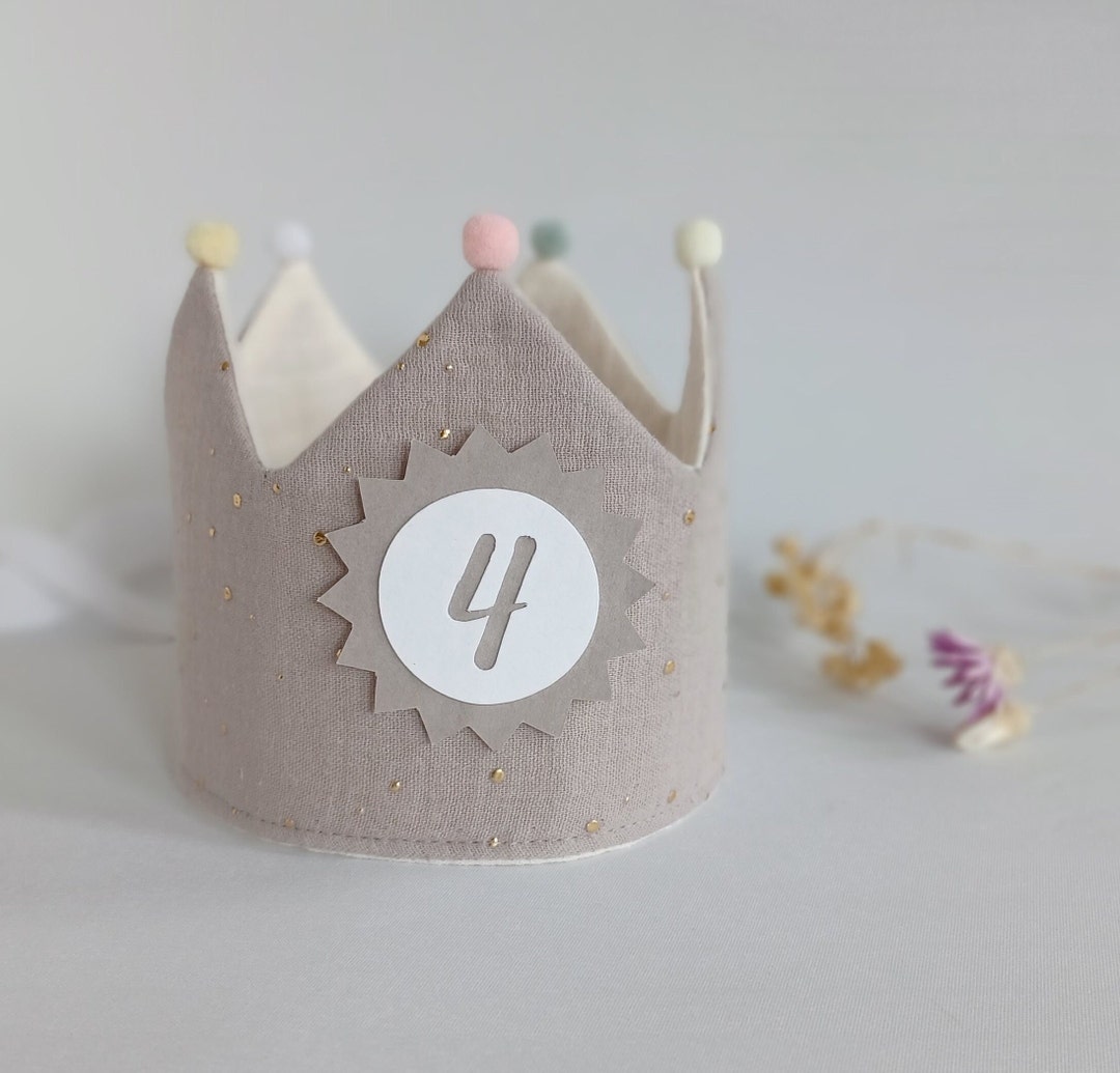 Birthday Crown With Name, Crown for Birthday Child Made of Muslin With ...
