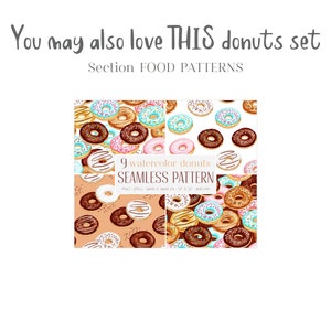 Watercolor Donut Seamless Pattern. Sprinkle Donut Paper. Digital Paper ...