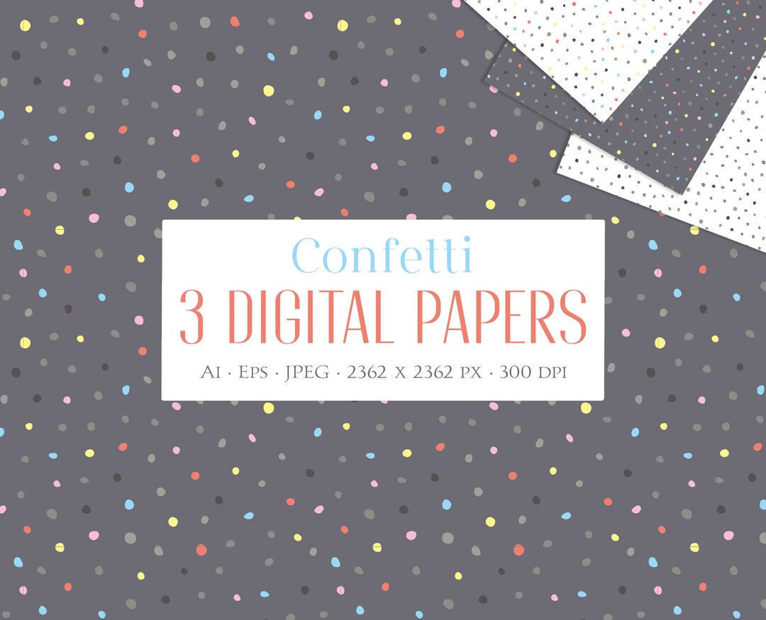 Confetti Digital Paper. Sprinkles Seamless Pattern. Party Digital ...