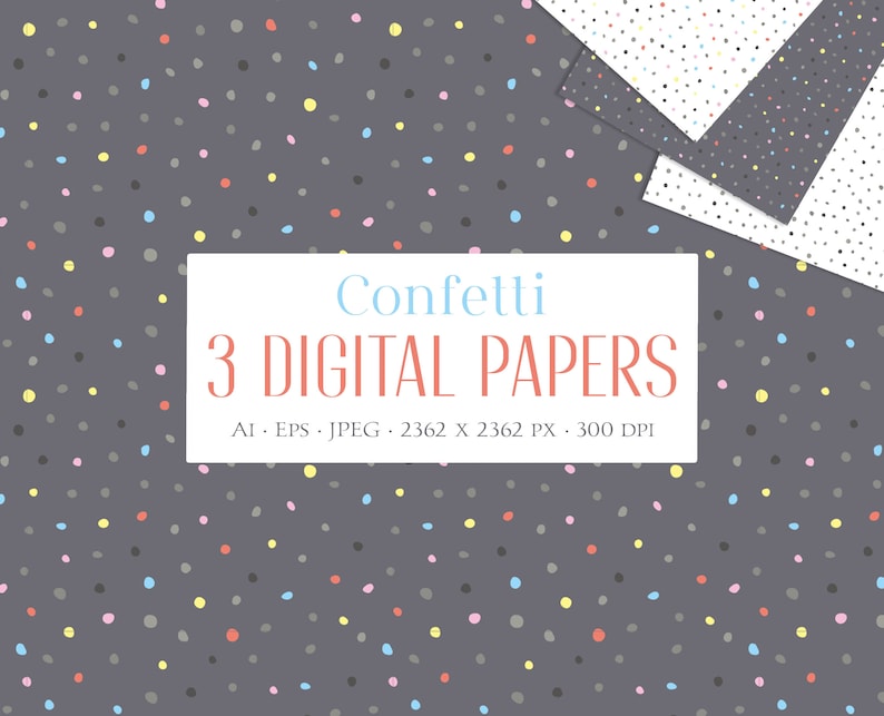 Confetti Digital Paper. Sprinkles Seamless Pattern. Party Digital ...