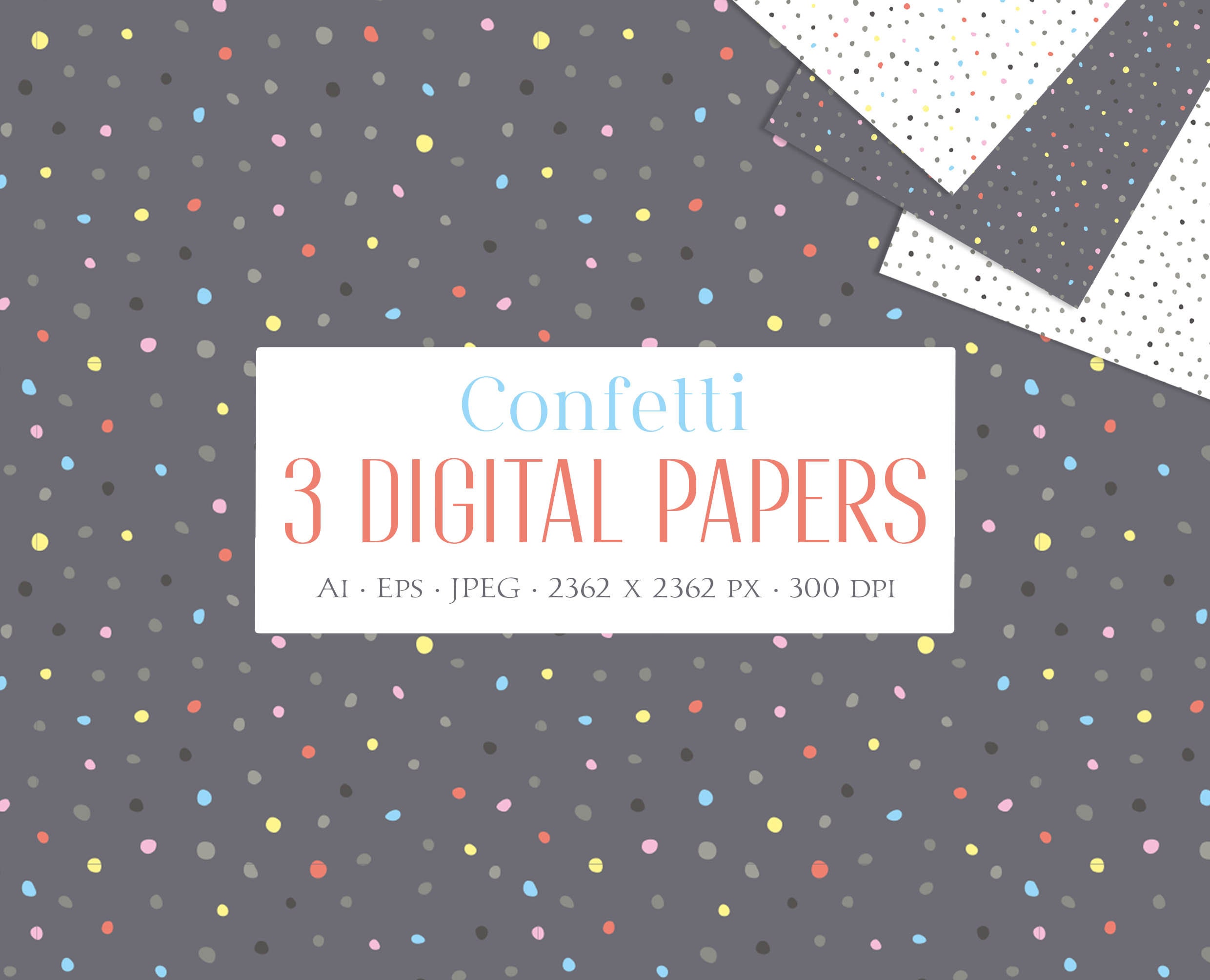 Confetti Digital Paper. Sprinkles Seamless Pattern. Party Digital ...