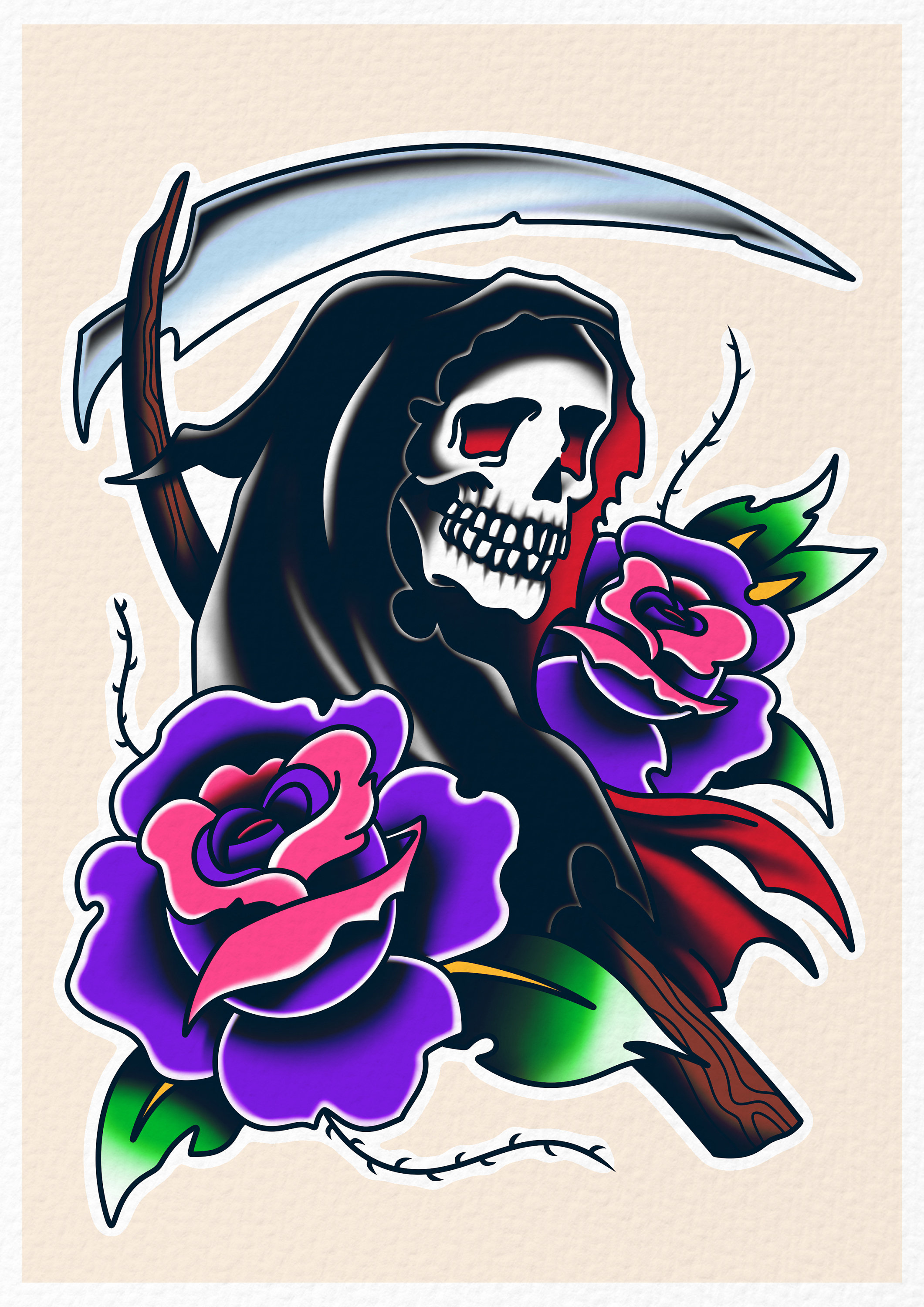 Grim Reaper Print - Etsy
