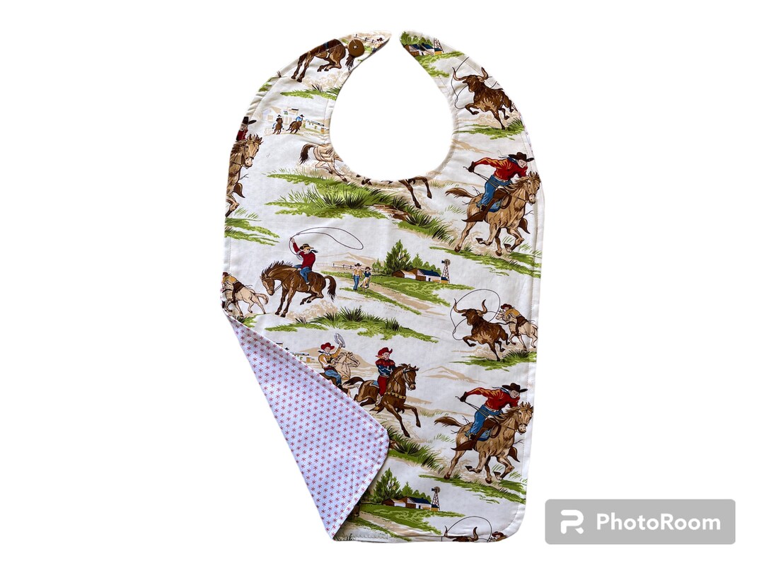Adult Dining Bib: Round ‘em Up - Etsy