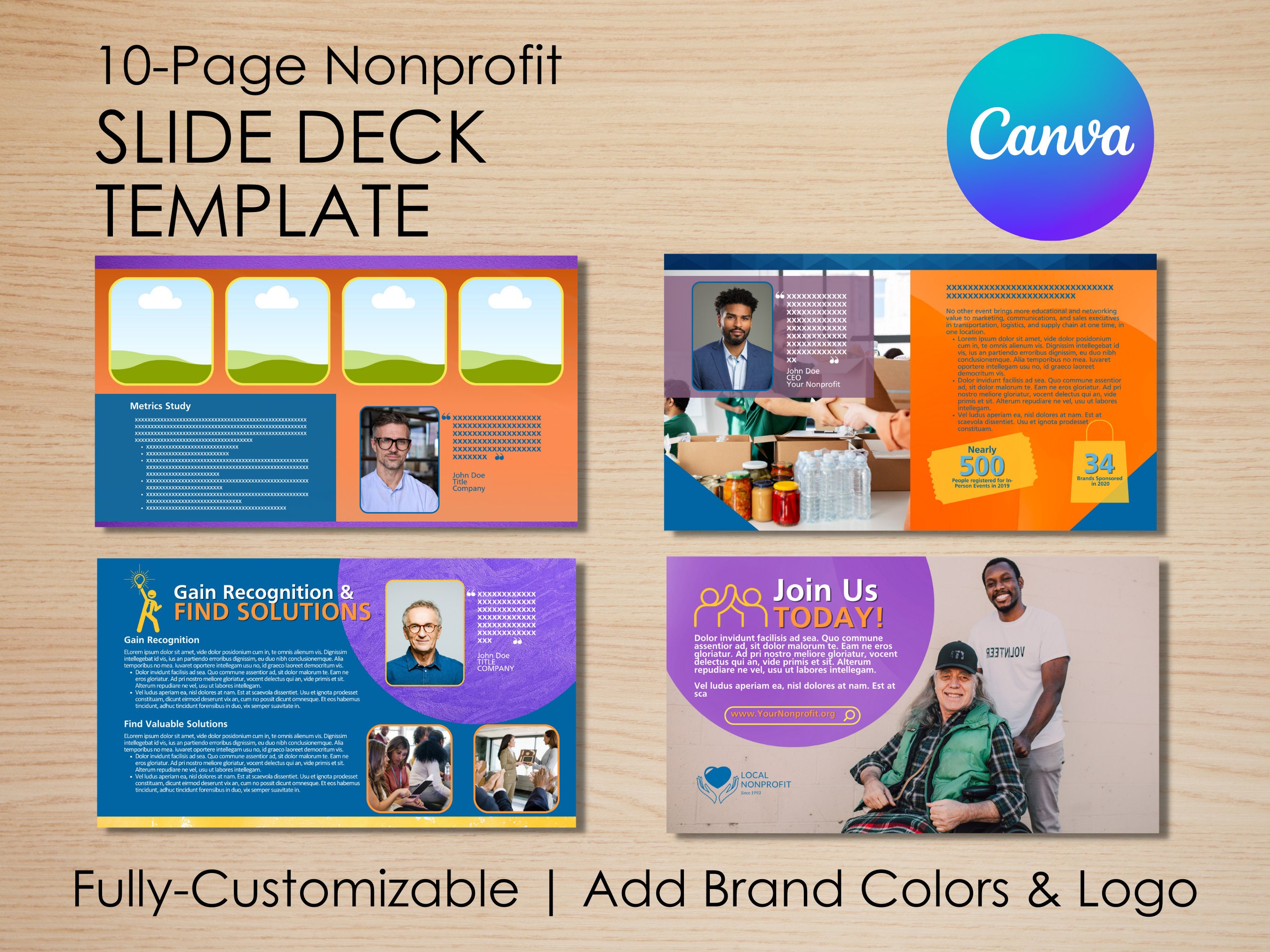 Nonprofit Fundraising Slide Deck Canva TEMPLATE 10-page Canva ...
