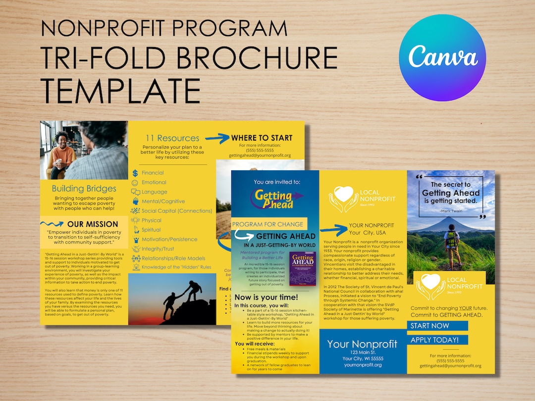 Tri-fold Brochure Nonprofit Program Brochure Nonprofit Marketing ...